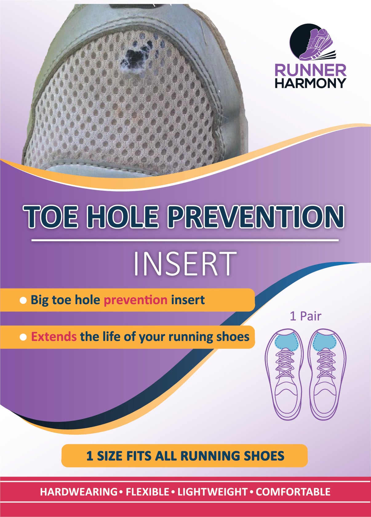 Shoe Hole Prevention Insert | Shoe Patches for Toe Holes – Runner Harmony